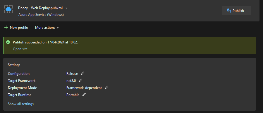 Getting the following error when deploying a Blazor Server App using Deployment Center: Azure ...