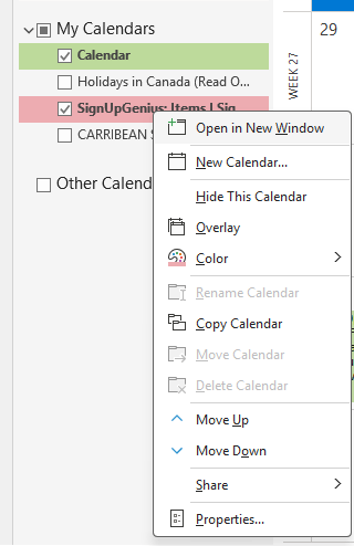 I am unable to delete shared and other useless calendars in windows ...