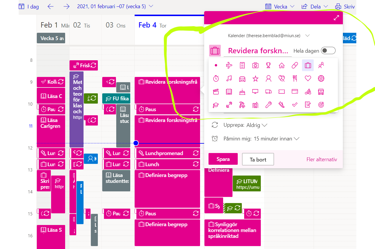 Icons in calendar tasks in Outlook - Microsoft Q&A