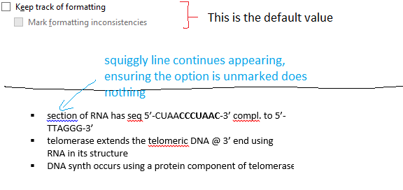 Disabling Formatting Consistency Checker has no effect whatsoever ...