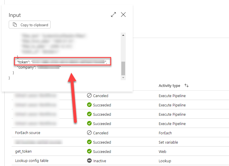 Azure Data Factory Securestring Parameter Printed Out In Plain Text In Debug Monitoring Logs