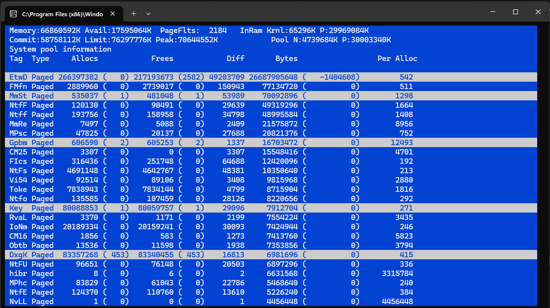 High Memory \ Memory Leak - Large Pool and Non-Paged Pool - Microsoft Q&A