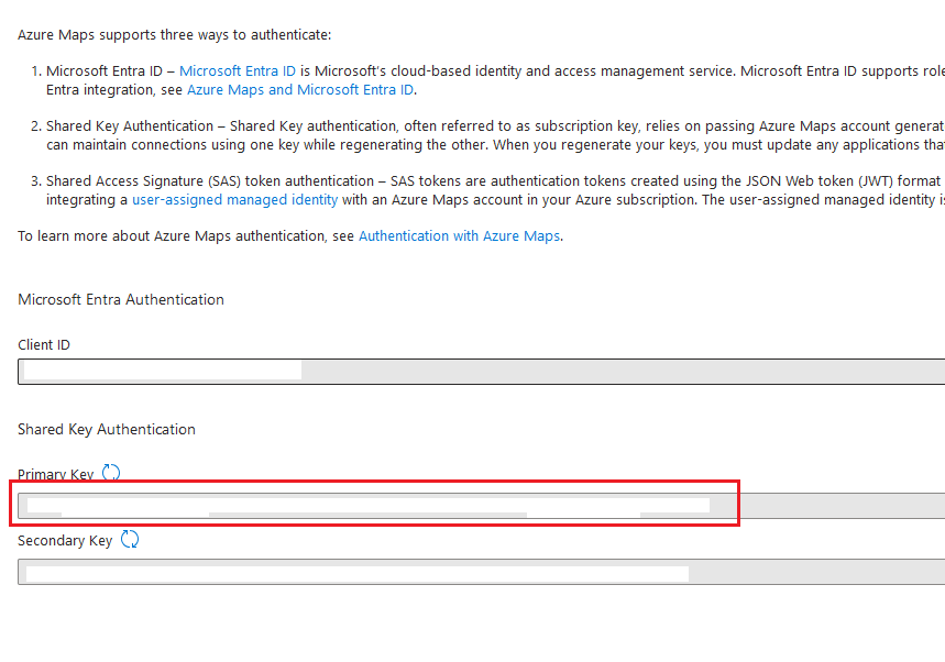 Azure Maps Shared Key authentication is not working? - Microsoft Q&A