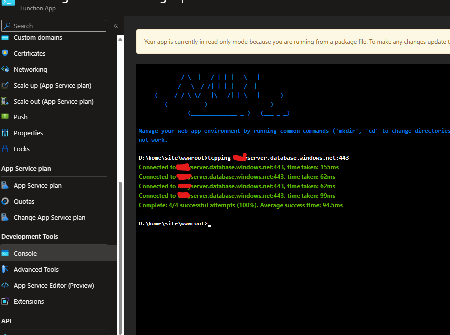 How to check if my function app is accessing resources in a vnet - Microsoft Q&A