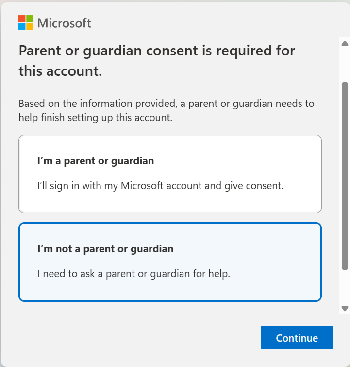 Parental Permission Loop - I am the underage organizer - can't save ...