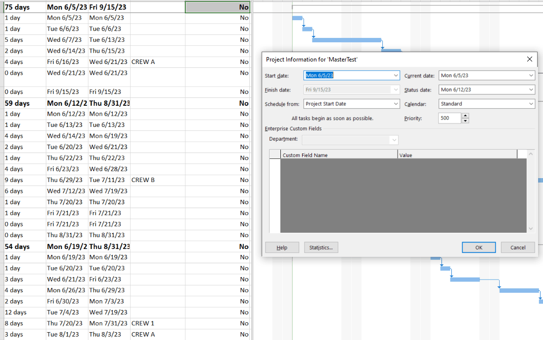 Can you create a 2 week look ahead schedule filter in a master project file? - Microsoft Q&A