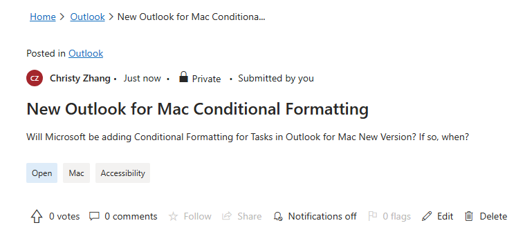 Conditional Formatting For Tasks In Outlook For Mac New Version Microsoft Qanda