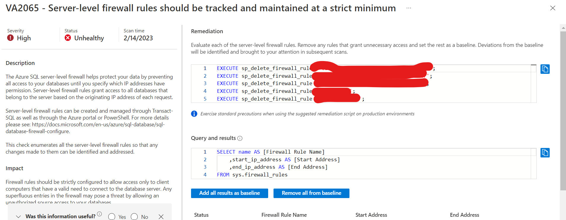 VA2065 - Server firewall rules query - Microsoft Q&A