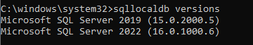 How to know which version of SqlLocalDb is installed and running ...