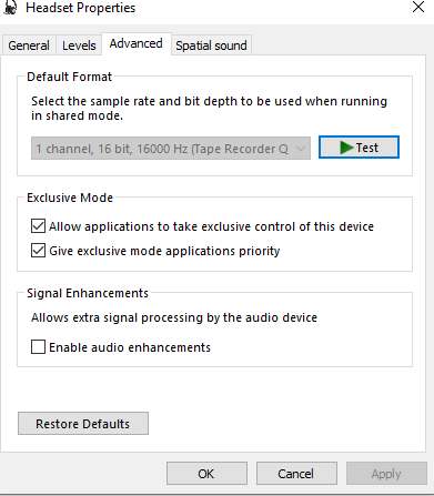 Audio Format Greyed Out On Bluetooth Headphones - Microsoft Q&A