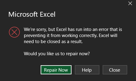 I receive a message every time I try to open Excel or Word on my PC ...