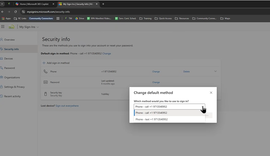 Security Info Change Default Method dropdown not showing hardware token ... Security Info Change Default Method dropdown not showing hardware token ...