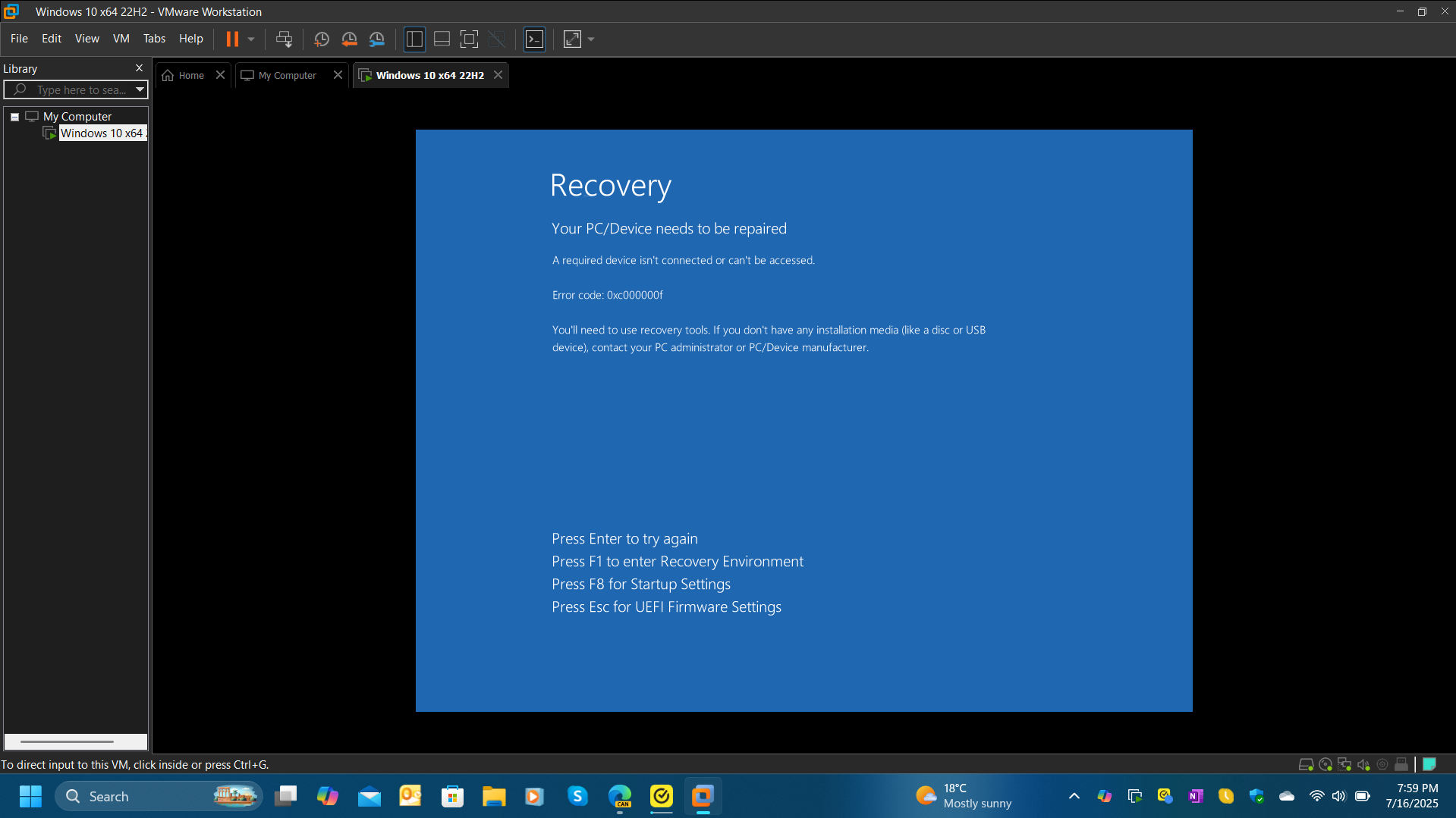 win32kfull.sys Blue Screen of Death on Windows 10 22H2 VM After Update ...
