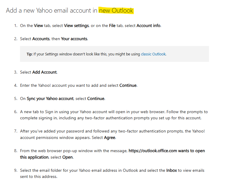 Switch from Xfinity to Yahoo Mail - Microsoft Q&A