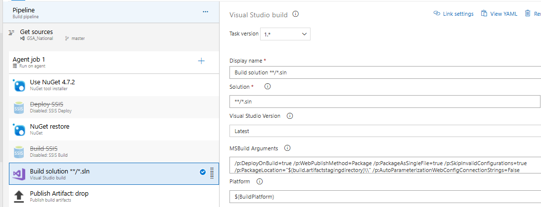 Getting error while configuring build pipeline for .net framework ... Getting error while configuring build pipeline for .net framework ...