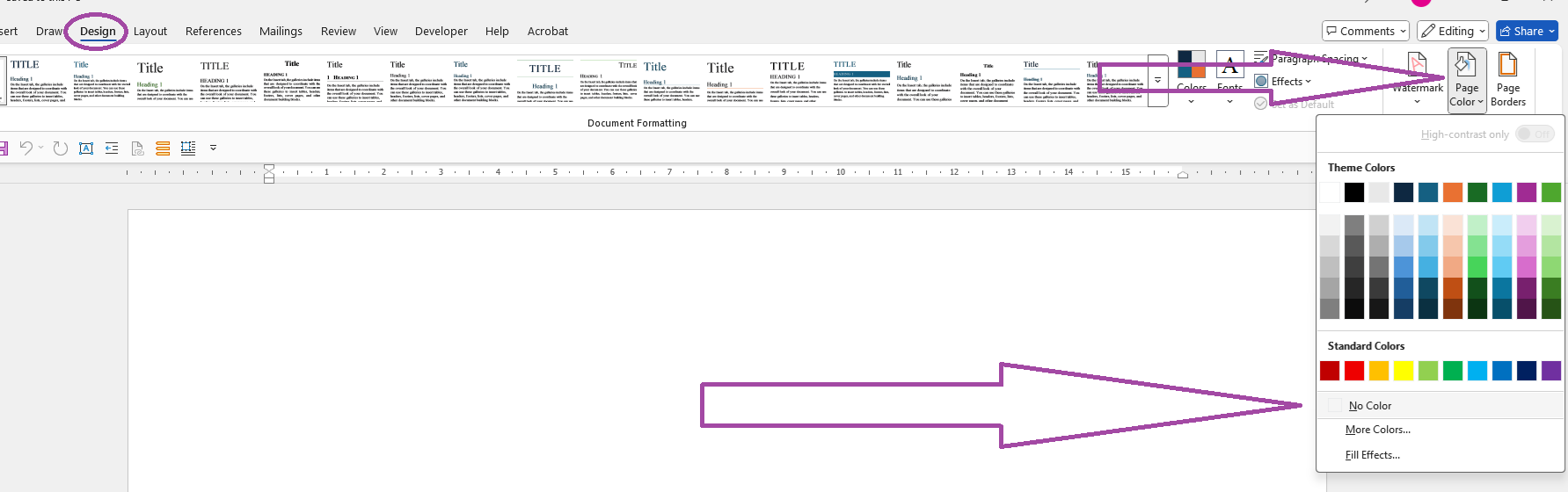 Microsoft Word has the wrong page and text colouring by default ...
