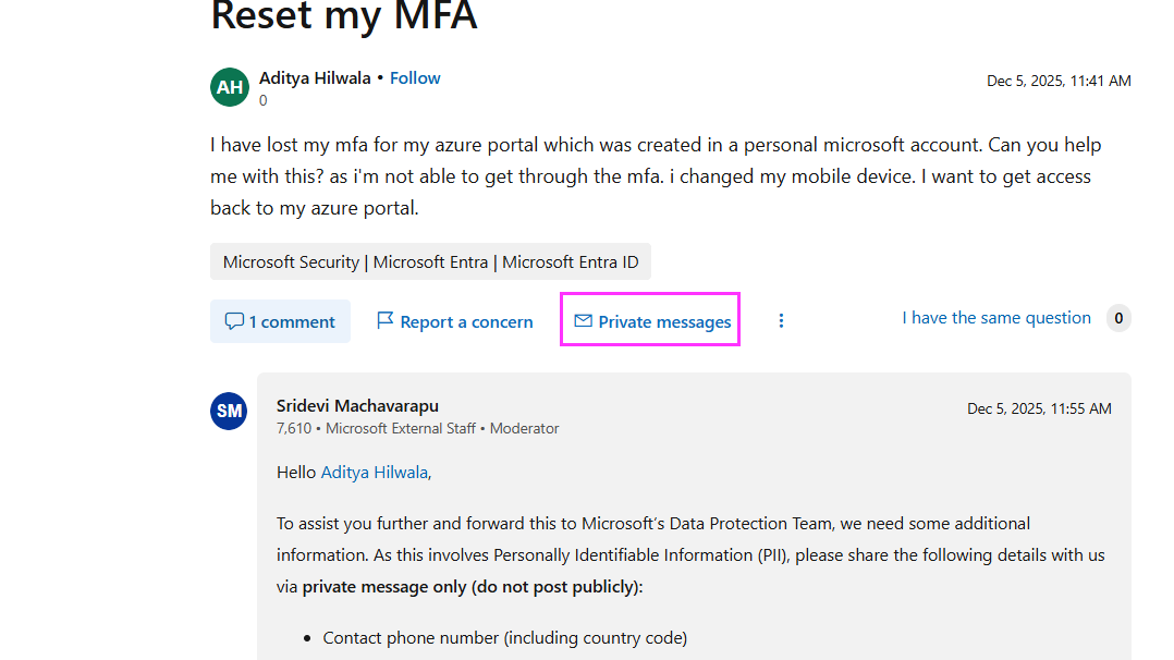 Reset my MFA - Microsoft Q&A
