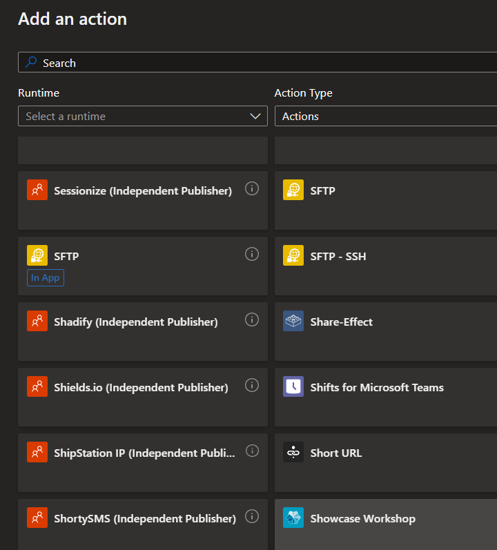 I don't see SharePoint and Outlook 365 triggers/actions in logic apps while creating using VS ...