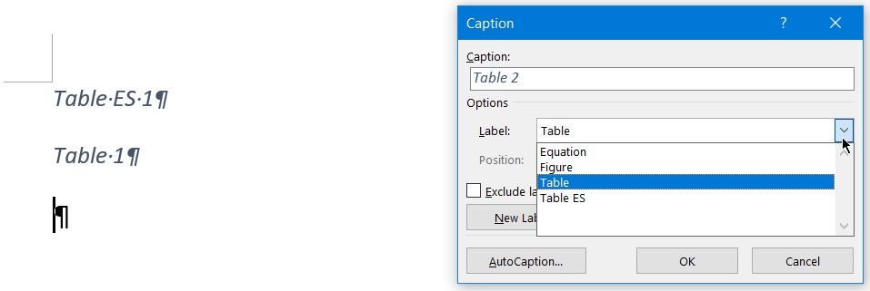 How to have different caption formats in one document in Word 365 ...