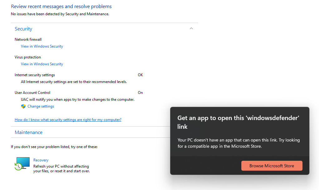 Windows Defender missing and NO Get-AppXPackage solution work ...