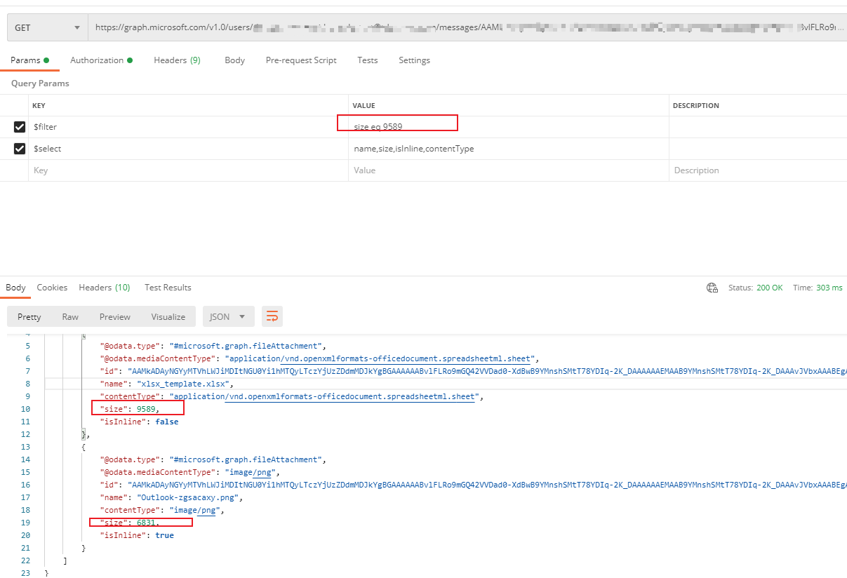 /v1.0/users/${userId}/messages/${messageId}/attachments parameter ...