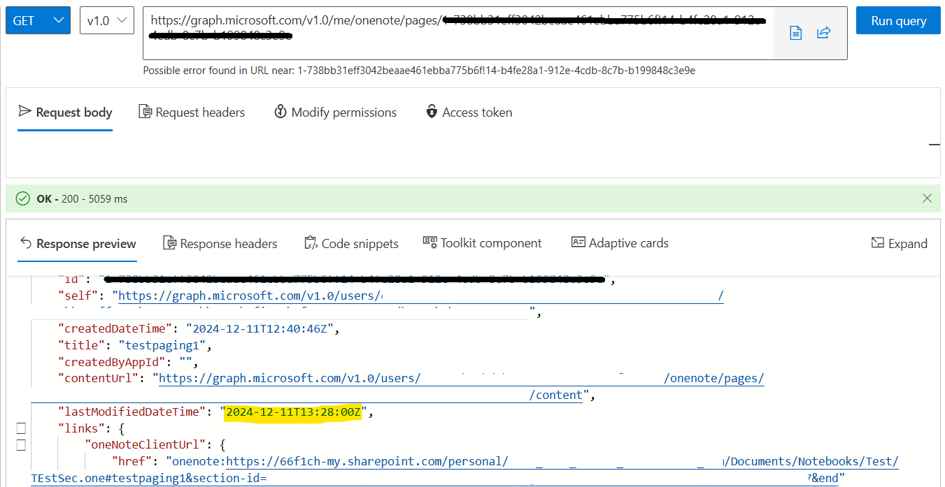Issue with OneNote Page lastModifiedDateTime Not Updating - Microsoft Q&A