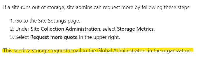 How can I change the recipients of "Request additional SharePoint ...