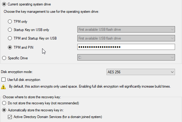 Add Bitlocker To Ts Question Issue Microsoft Qanda