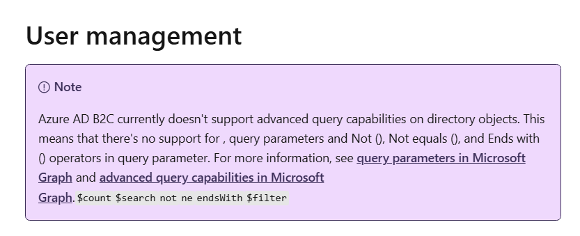 Issue Filtering Azure AD B2C Users by DateTime Custom Attribute using Microsoft Graph Java SDK ...
