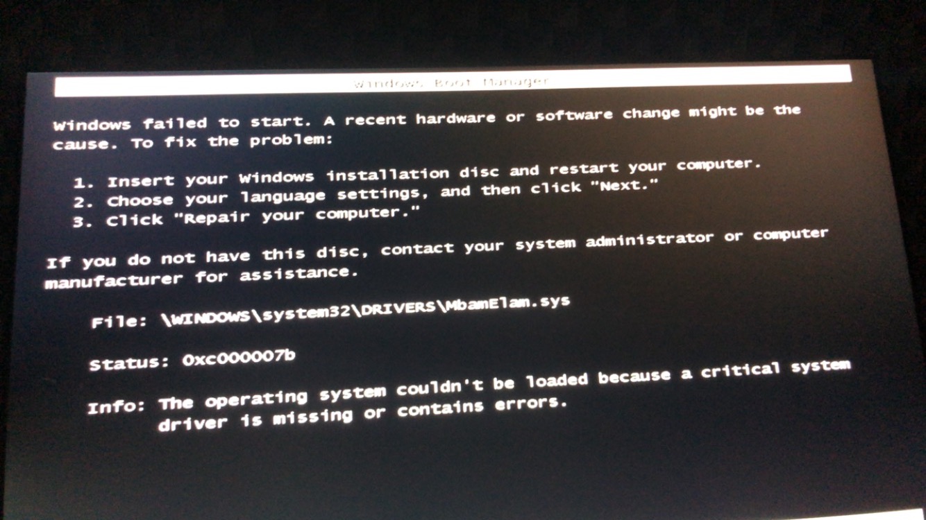 Windows 10 boot manager error 0xc000007b - Microsoft Q&A