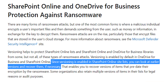 How does Microsoft protect files in Sharepoint online against ...