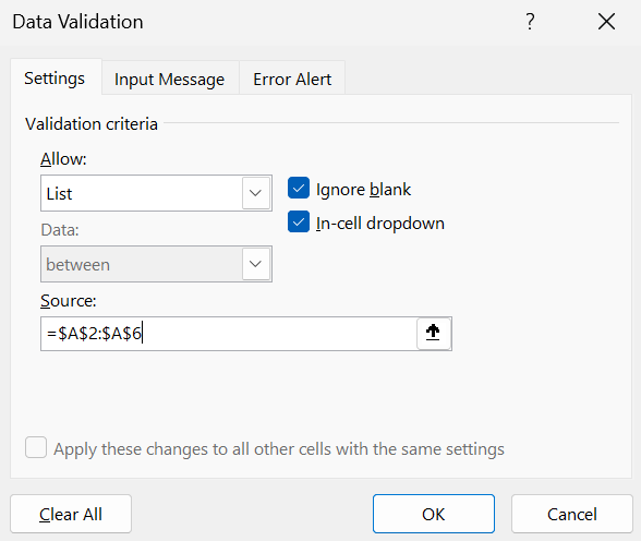 Excel Data Validation - Microsoft Q&A