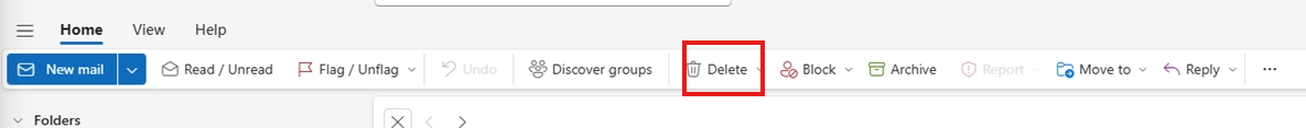 My Delete button has gone from my outlook-Browser version - Microsoft Q&A