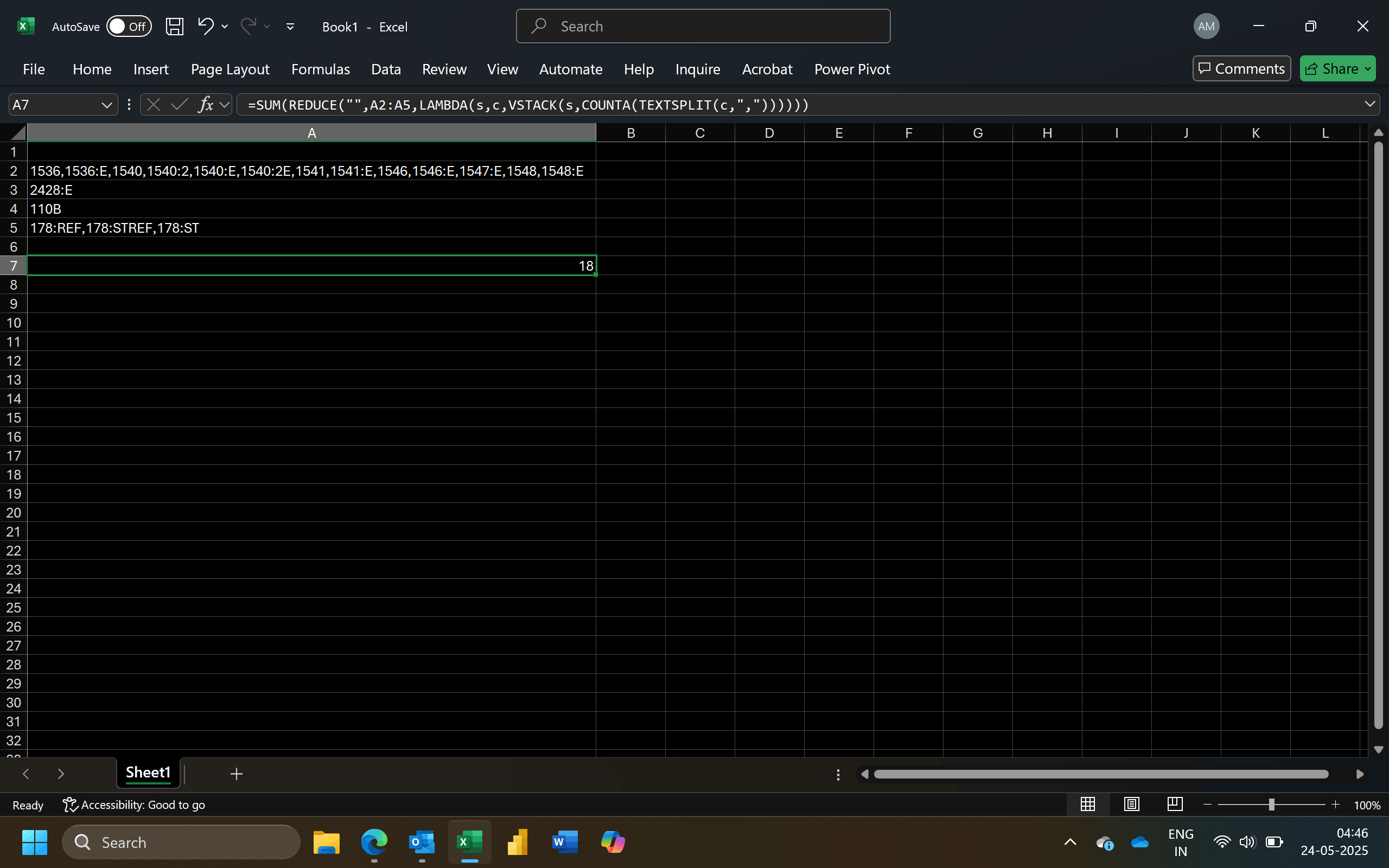 How do you count unique items in each cell and within a column of cells? - Microsoft Q&A