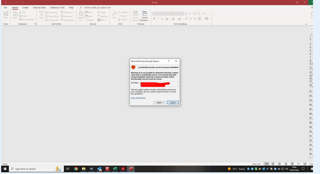 Access immediately closing when opening ACCDE Database - Microsoft Q&A