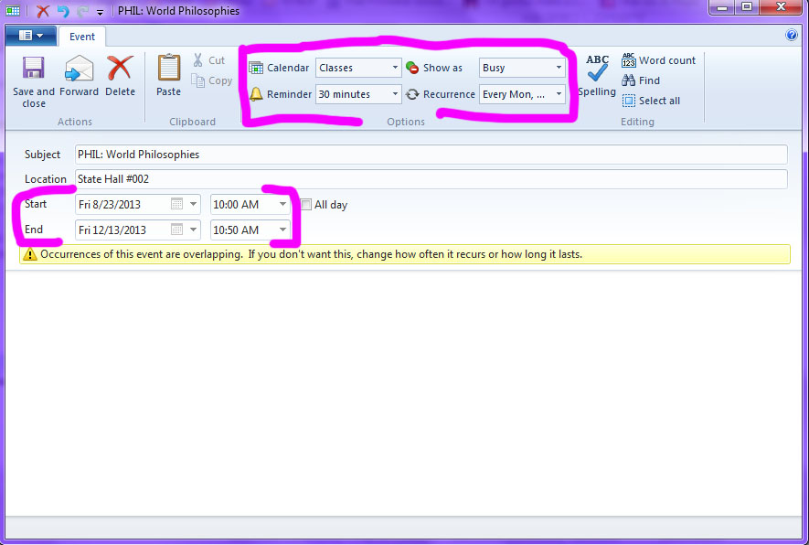 Overlapping of an event...how do I fix this? - Microsoft Q&A