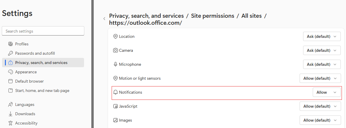 OWA desktop notification does not work on edge browser again ...