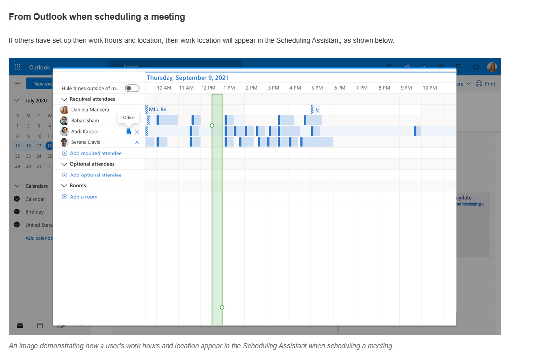 How can I get a list of everyone that is in the office on a certain ...