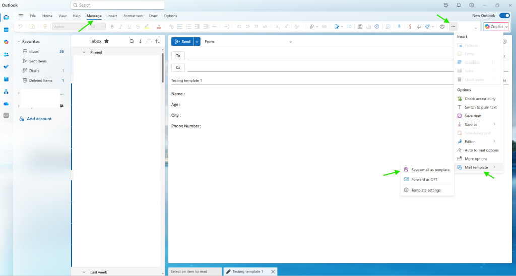We would like to create templates in Outlook that everyone has access ...