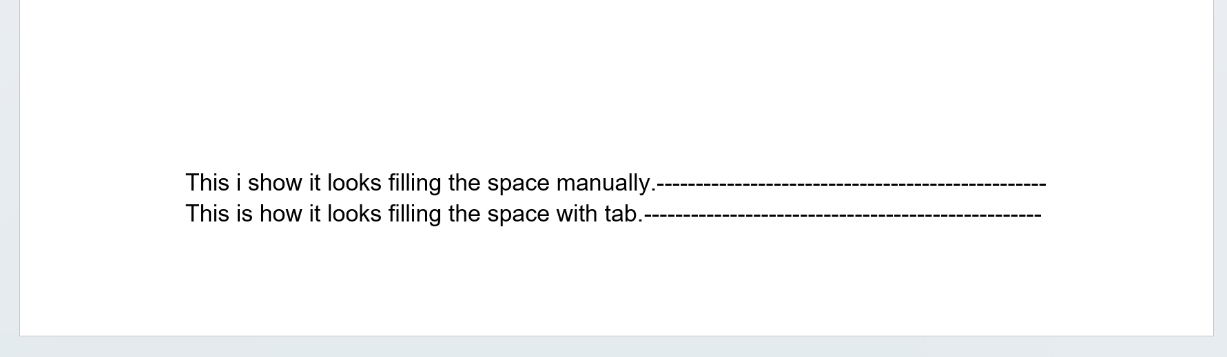 How can I fill the remaining space in my sentences perfectly with ...