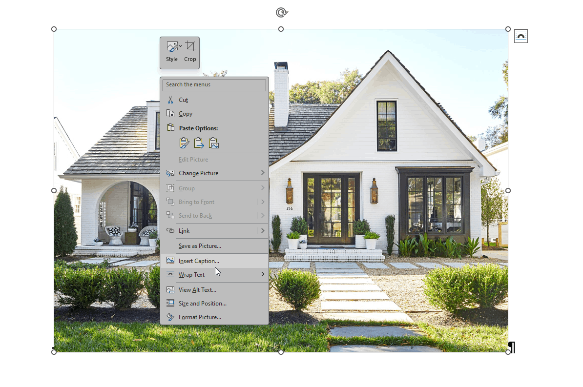 why is my image caption a textbox and not a shape? how can I change it ...