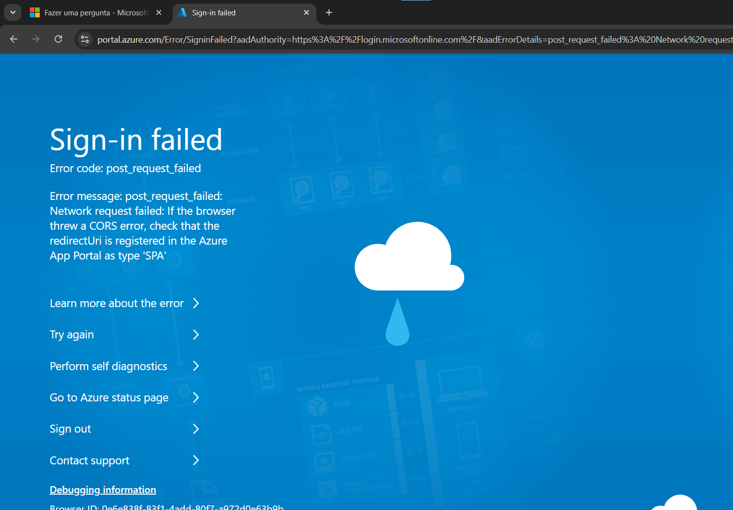 Portal Azure fica em loop após login e não consigo utilizar o Portal - Microsoft Q&A