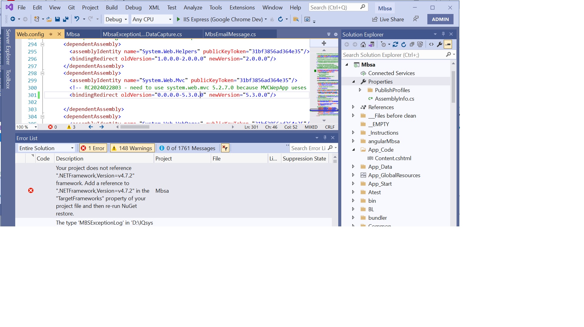Is it possible to upgrade my system.web.mvc 4.0.0.1 to mvc 5.7.2.0 - Microsoft Q&A