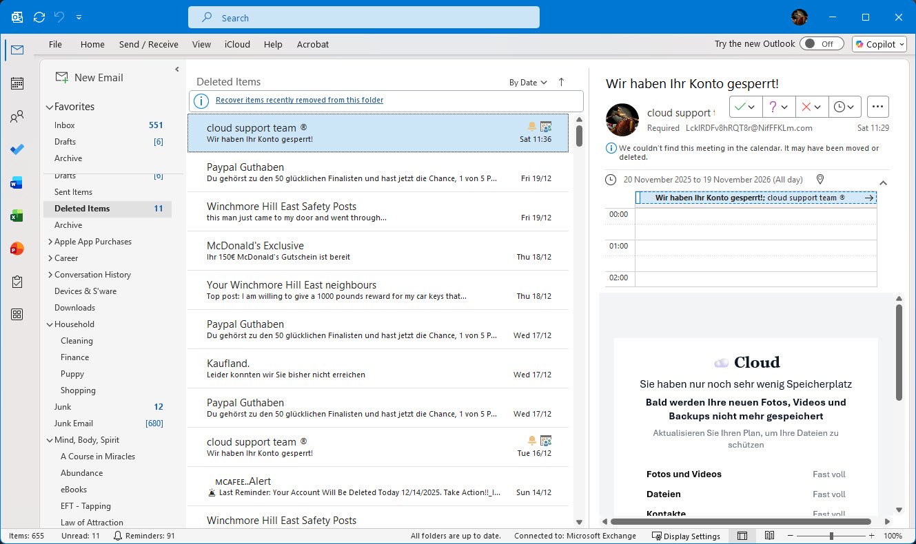 How to eliminate fake 'Cloud Support' creating recurring meetings in my ...