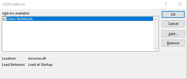 The "Class Notebook" option has disappeared from my Staff Notebook ...