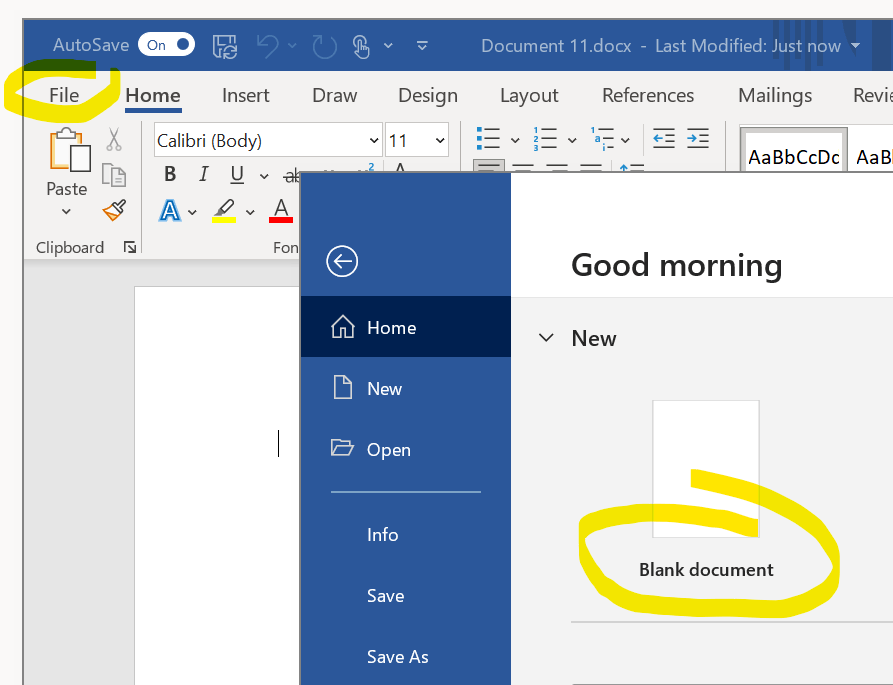 Blank doc error - Microsoft Q&A