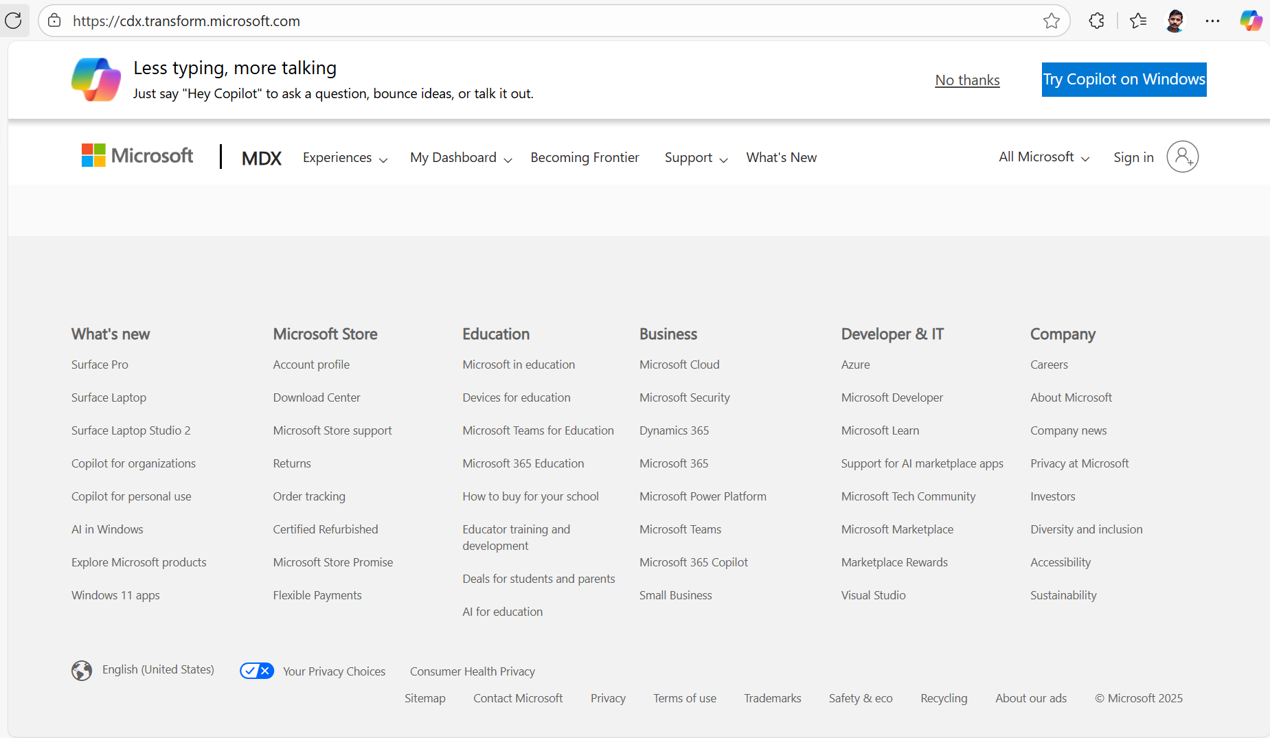The CDX environment page isn't loading on my end, https://cdx.transform ...