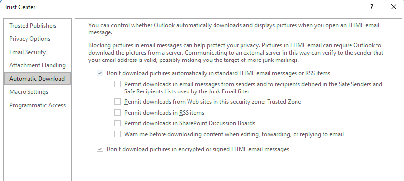 Outlook desktop client doesn't display an email with a message "If ...