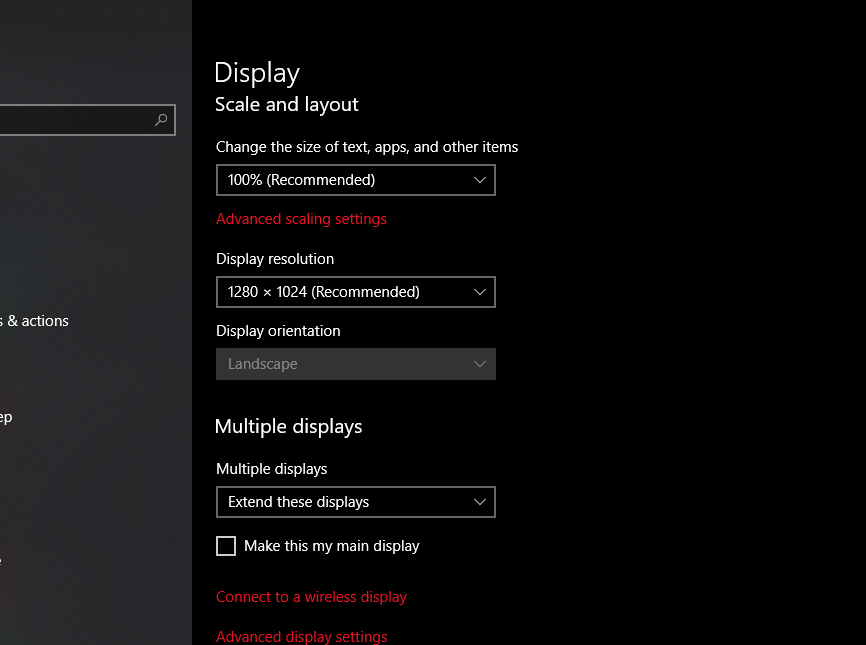 the display orientation drop down is grayed out - Microsoft Q&A