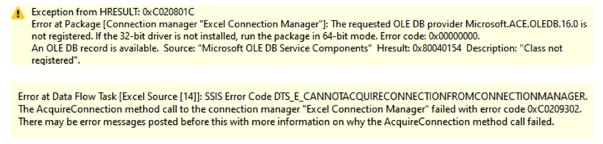 ACE.OLE.DB issue importing to SQL Server 2019 - Microsoft Q&A